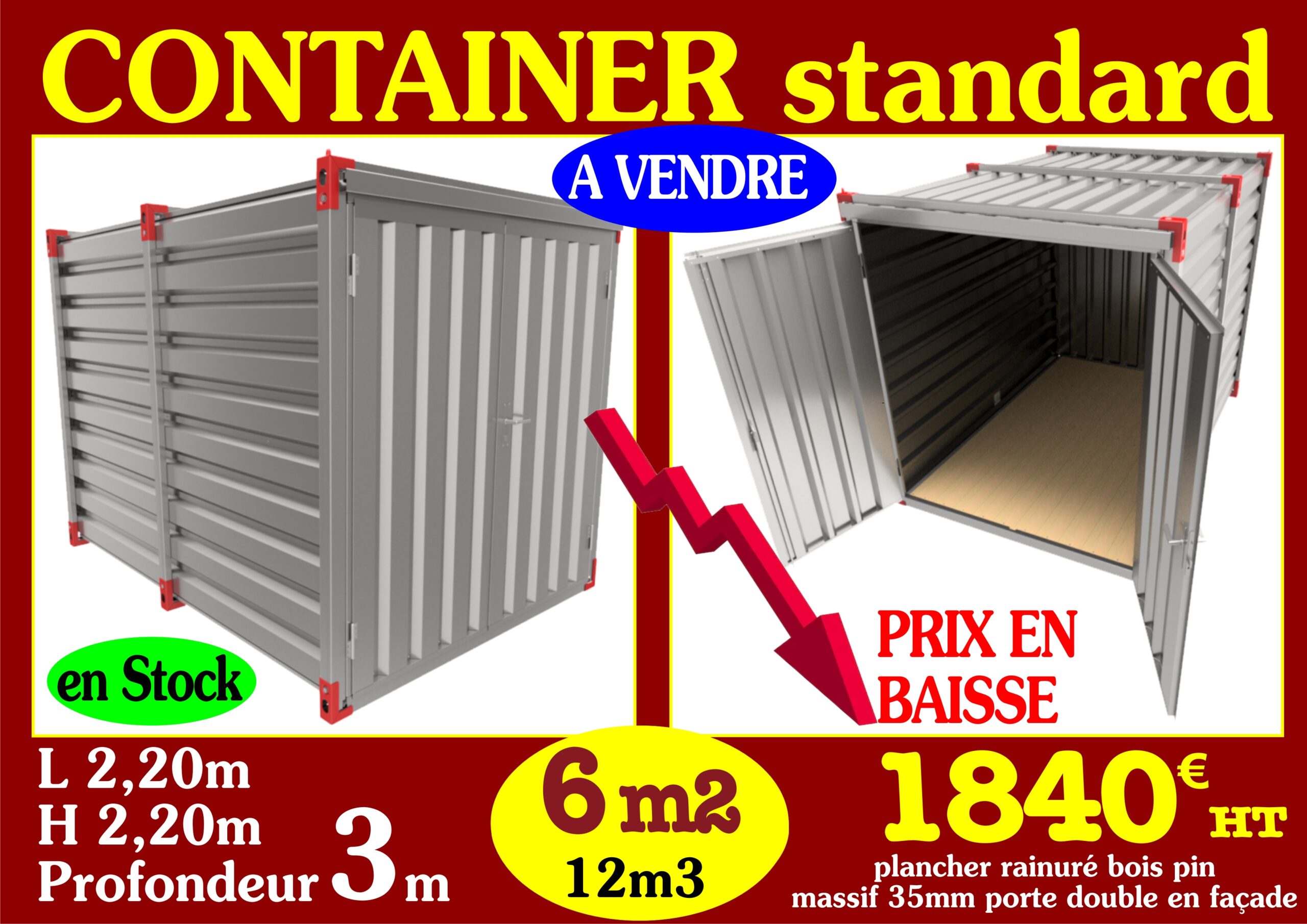 Vente de Container 8m3 – 2,25 m - Self Armor Box