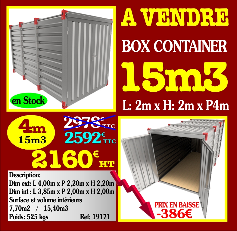 Vente de Container 15m3 – 4m - Self Armor Box